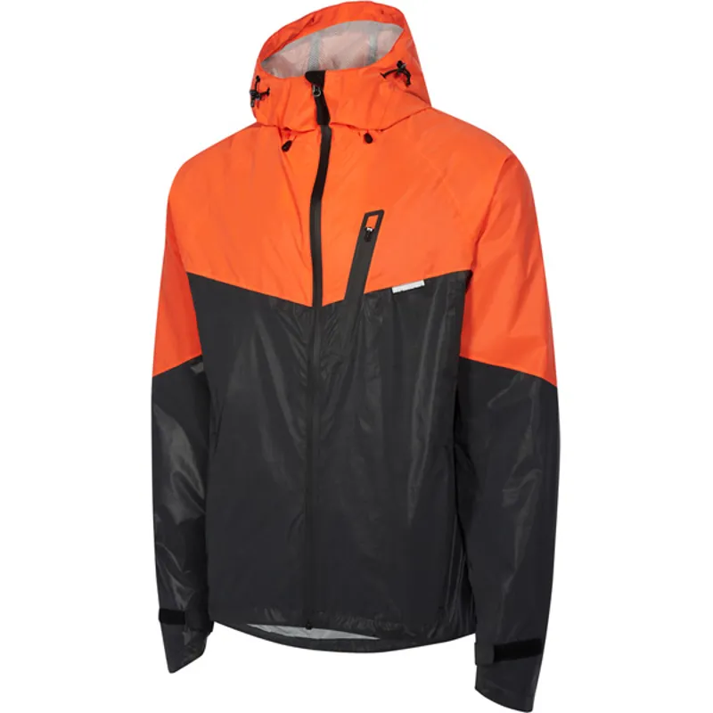 Madison Stellar Reflective Mens Waterproof Jacket, Black / Chilli Red